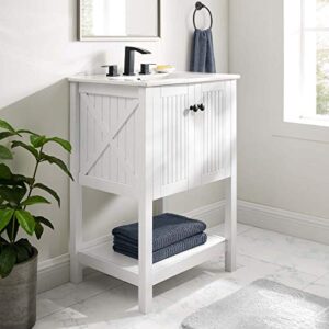 Modway Steam Bathroom Vanity Cabinet, 24" with White Sink