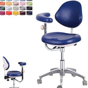 OUBO Brand PU Dark Blue (#4) Medical Dentist's Mobile Chair Doctor and Nurse's Stools with Backrest Armrest