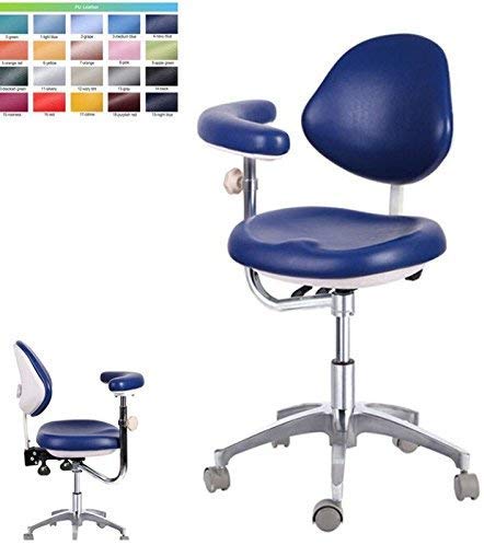 OUBO Brand PU Dark Blue (#4) Medical Dentist's Mobile Chair Doctor and Nurse's Stools with Backrest Armrest