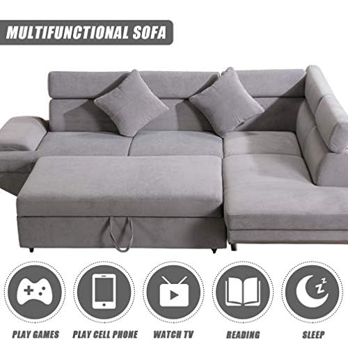 Sofa Bed Sectional Sofa Futon Sofa Bed Sleeper Sofa for Living Room Furniture Set Modern Sofa Set Corner Sofa Upholstered Contemporary Fabric