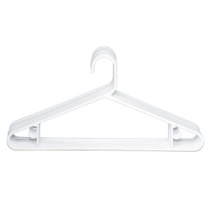 clorox white plastic clothes hangers – 10 pack | ideal for everyday standard use | two accessory hooks | value set