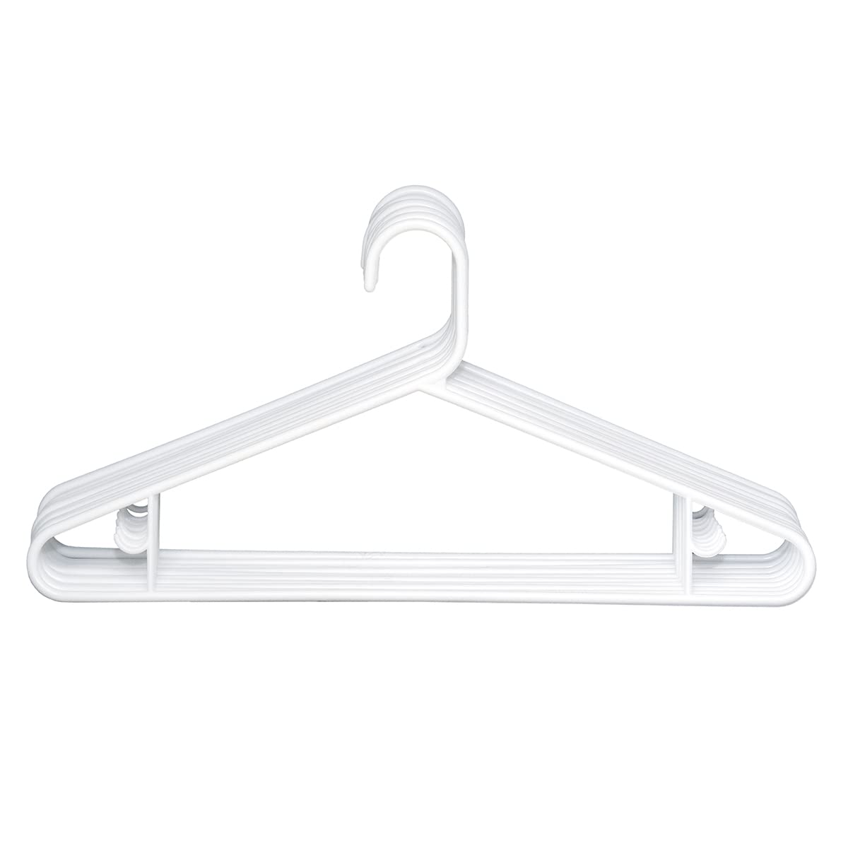 Clorox White Plastic Clothes Hangers – 10 Pack | Ideal for Everyday Standard Use | Two Accessory Hooks | Value Set