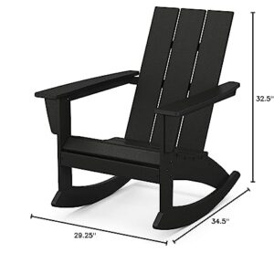 POLYWOOD® Modern Adirondack Rocking Chair, Black