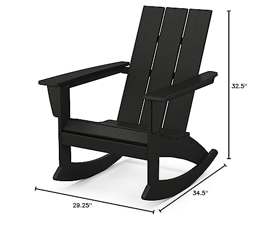 POLYWOOD® Modern Adirondack Rocking Chair, Black