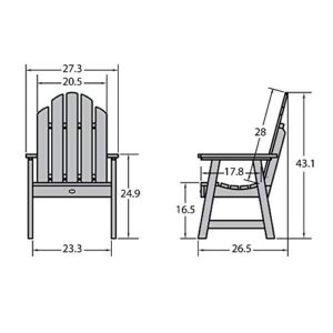 Highwood Classic Westport Patio and Garden Chair, Weathered Acorn