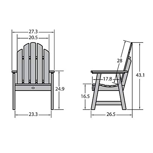 Highwood Classic Westport Patio and Garden Chair, Weathered Acorn