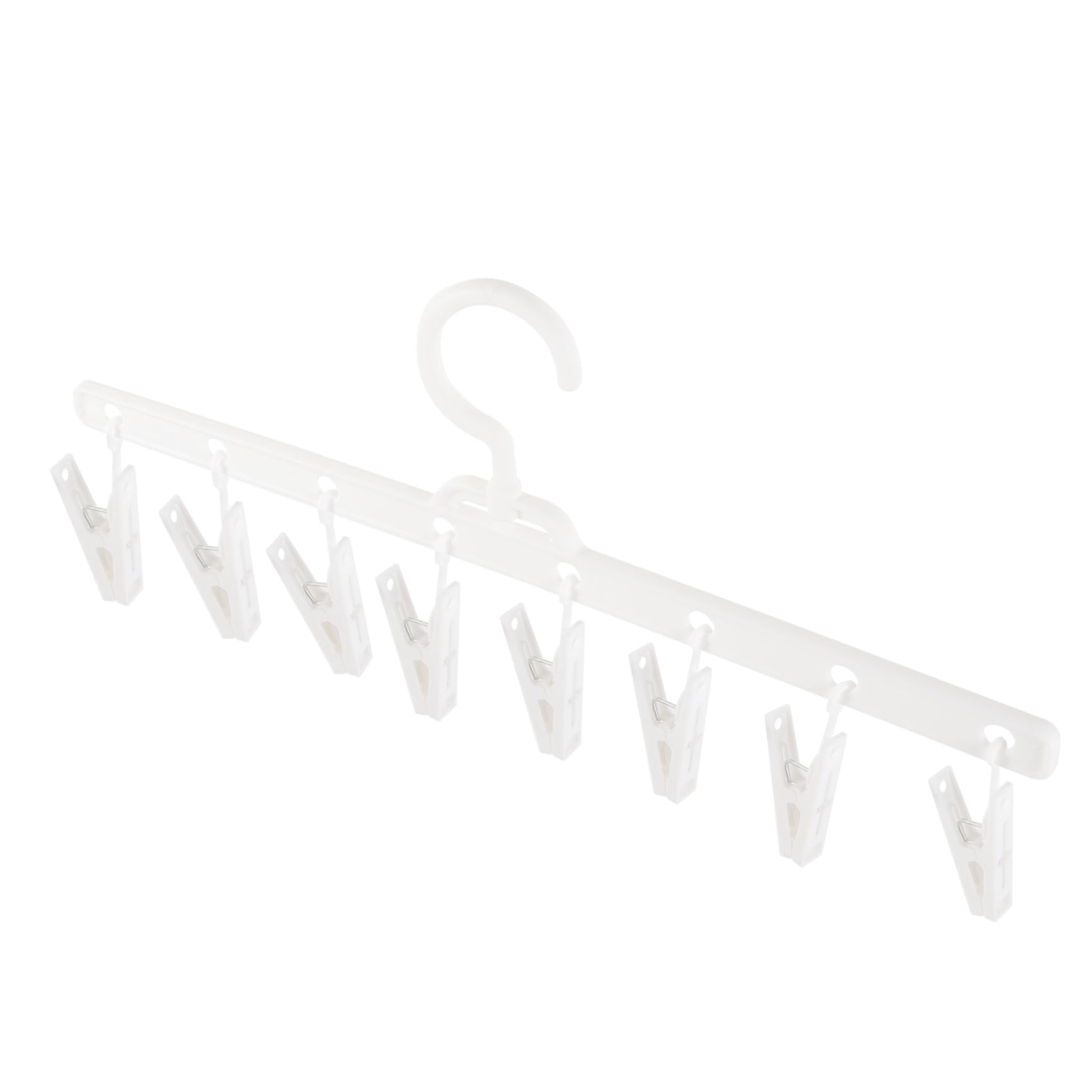 Cabilock Foldable Clip Hangers Clothes Sock Underwear Clips Space Saving Windproof Drying Racks Clothespins for Home Travel (White) Sock Hanger