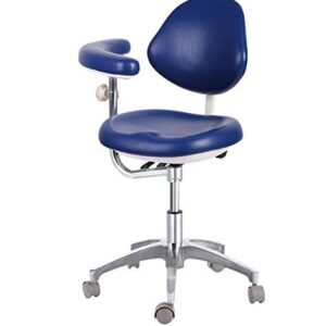 OUBO Brand PU Dark Blue (#4) Medical Dentist's Mobile Chair Doctor and Nurse's Stools with Backrest Armrest