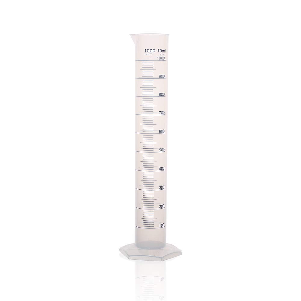 Labvida Plastic Measuring Cylinder, Vol.1000ml, PP Material with Blue Printed Graduation, LVF002