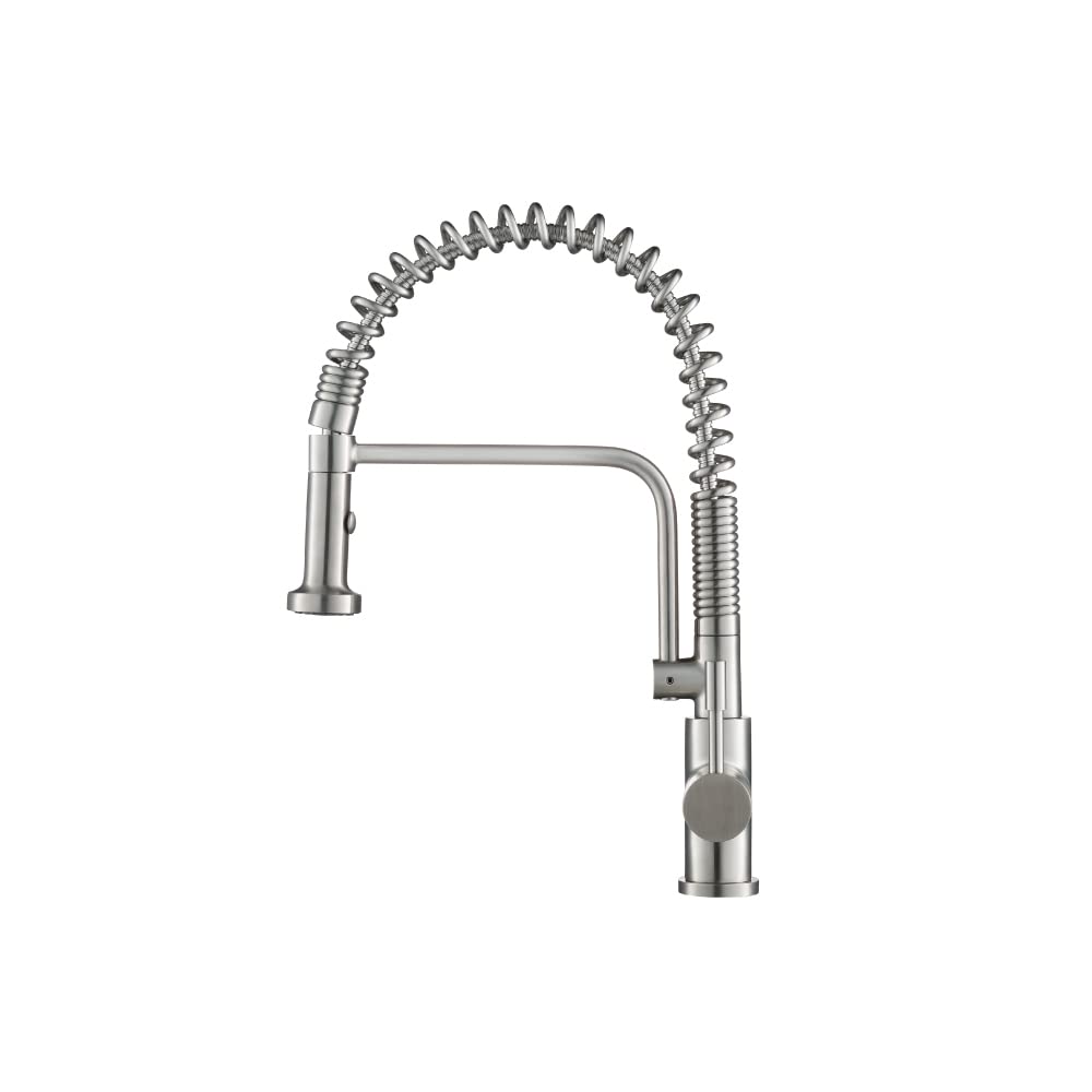 Isenberg K.1200SS Caso - Semi-Professional Dual Spray Stainless Steel Kitchen Faucet with Pull Out - Stainless Steel