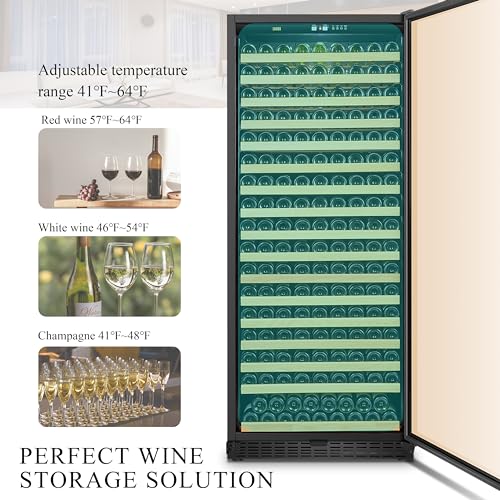 Lanbo Wine Cooler Refrigerator, 289 Bottle Large Capacity Wine Fridge Double-Paned Tempered Glass Door and Safety Lock, 32 Inch