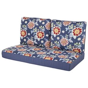 quality outdoor living 46 x 26 loveseat cushion, 46x26, ch blue floral 8 sq ft