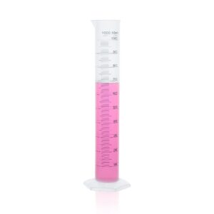 labvida plastic measuring cylinder, vol.1000ml, pp material with blue printed graduation, lvf002