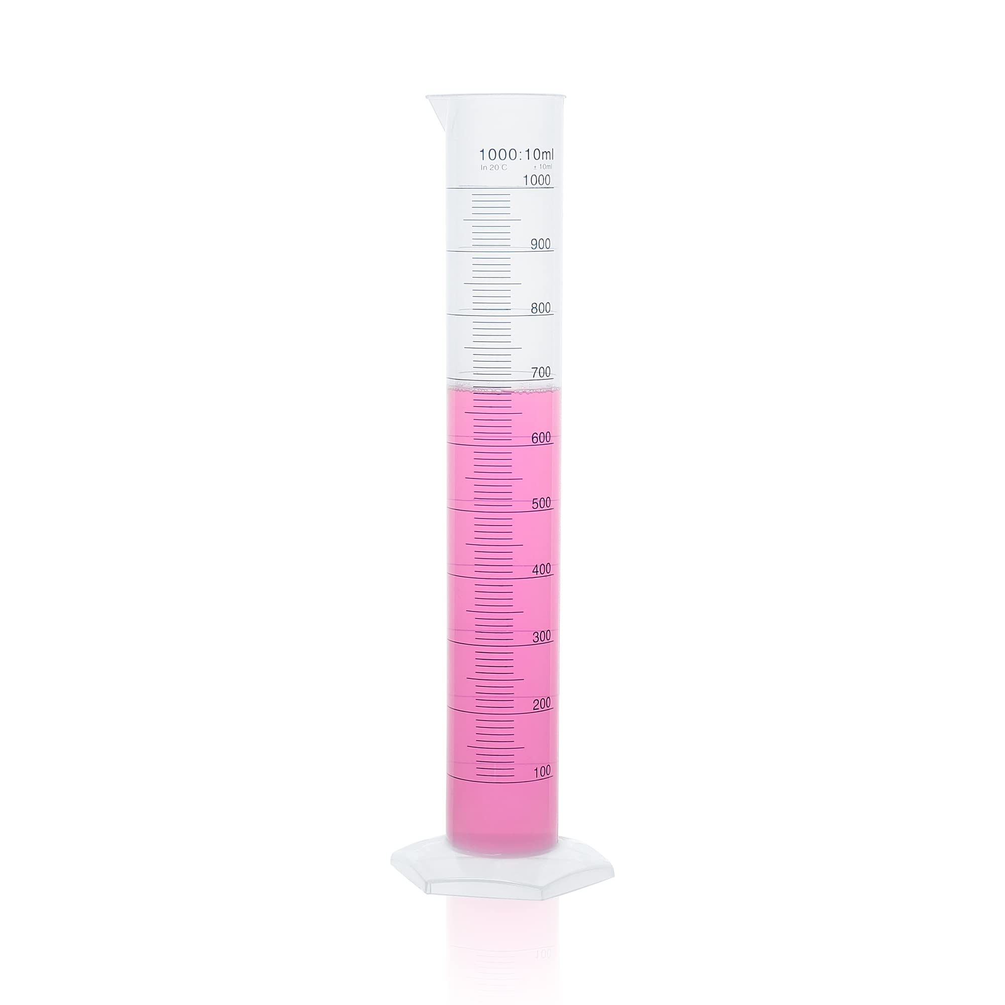 Labvida Plastic Measuring Cylinder, Vol.1000ml, PP Material with Blue Printed Graduation, LVF002