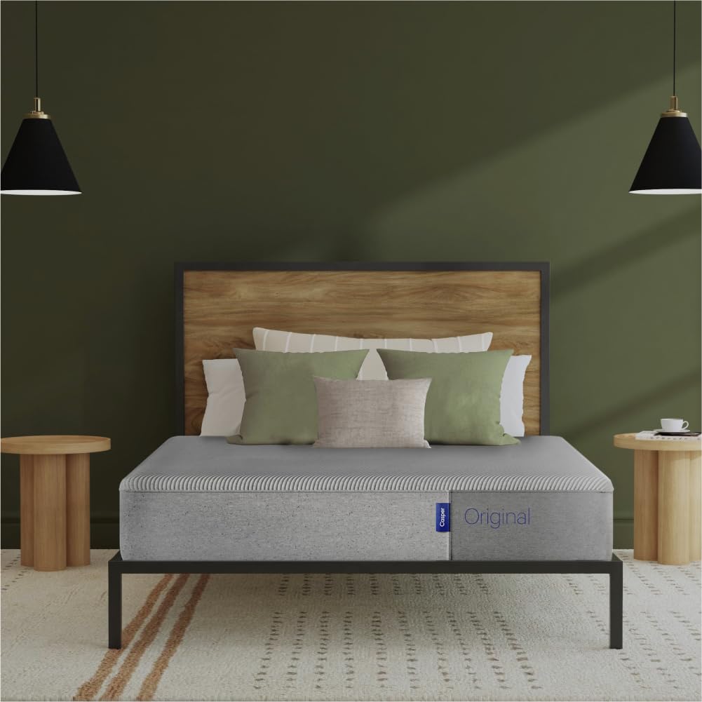 Casper Sleep Original, Twin XL Memory Foam Mattress - Medium Firm Bed in a Box with Zoned SupportTM - 100-Night Trial - CertiPUR-US Mattress, Light Grey