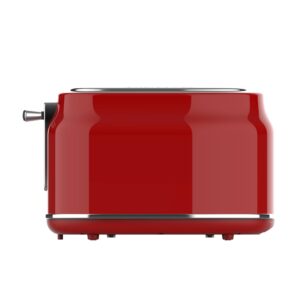 CULINARY CHEF CCTO102-RED, 2 Slice Toaster, Retro Style, Wide Slot for Bread, English Muffins, Croissants, and Bagels, 5 Adjustable Toast Settings, Cancel and Defrost, 900w, Red