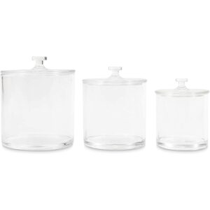 Juvale Acrylic Jars Set, Plastic Apothecary Containers with Lids (3 Pack)