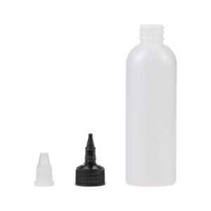 Bekith 30 Pack 4oz Boston Dispensing Bottles, Round LDPE Plastic Squeeze Bottle with Twist Top Caps