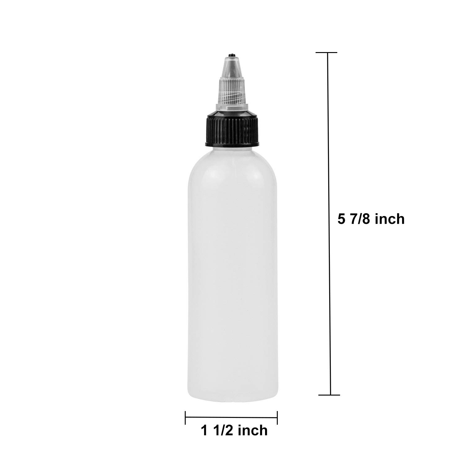 Bekith 30 Pack 4oz Boston Dispensing Bottles, Round LDPE Plastic Squeeze Bottle with Twist Top Caps