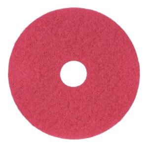 boardwalk buffing floor pads, 17" diameter, red, 5/carton