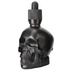 tvoip glass dropper bottle 2oz/60ml skull shape bottle of halloween,e liquid,essential oil bottle with pipette,empty refill glass bottle (2oz/60ml)