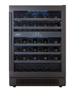 avallon awc241dblss 24 inch wide 46 bottle capacity free standing wine cooler with led lighting and double pane glass