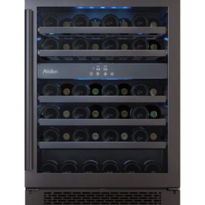 Avallon AWC241DBLSS 24 Inch Wide 46 Bottle Capacity Free Standing Wine Cooler with LED Lighting and Double Pane Glass