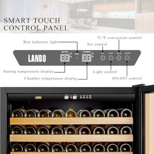 Lanbo Wine Cooler Refrigerator, 289 Bottle Large Capacity Wine Fridge Double-Paned Tempered Glass Door and Safety Lock, 32 Inch