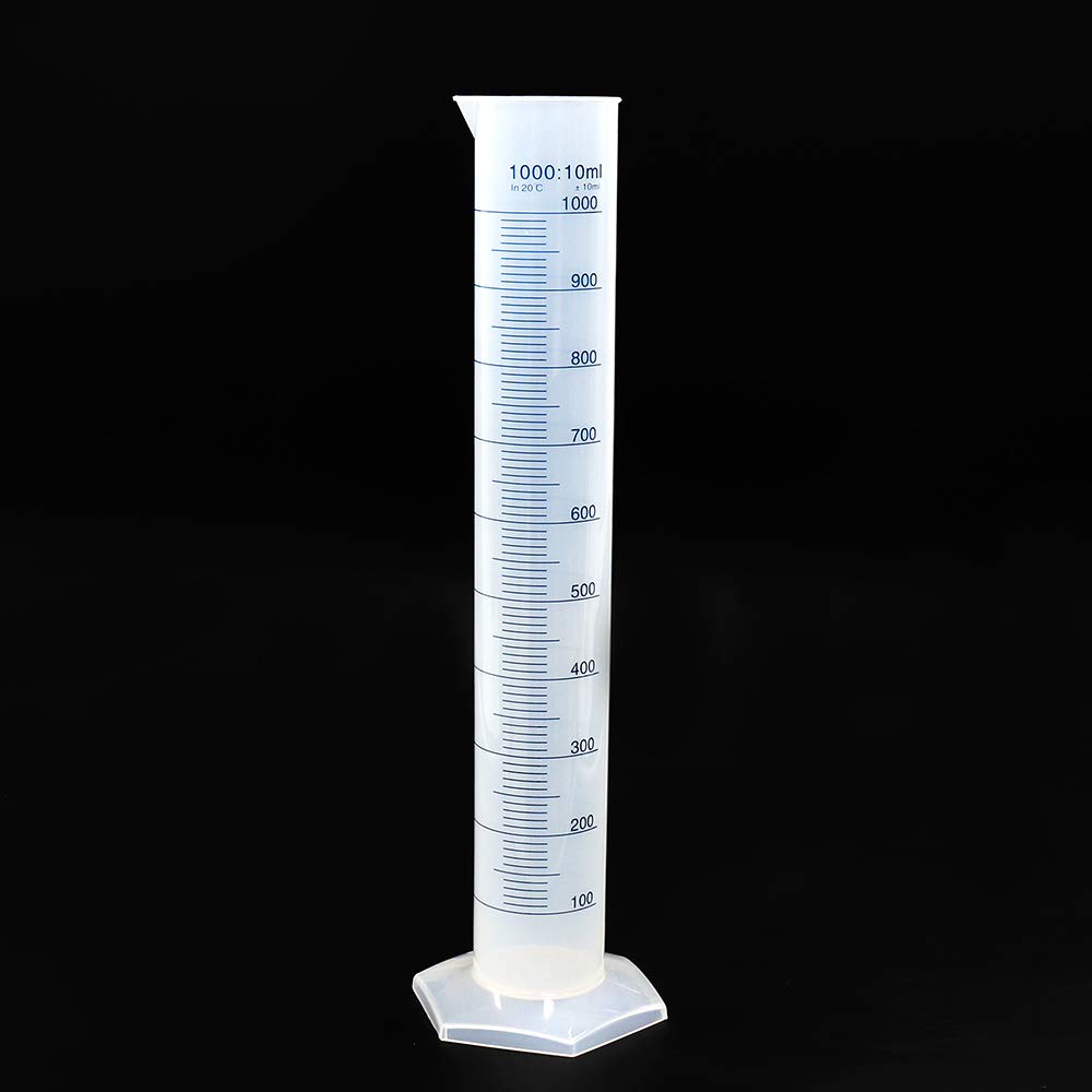 Labvida Plastic Measuring Cylinder, Vol.1000ml, PP Material with Blue Printed Graduation, LVF002