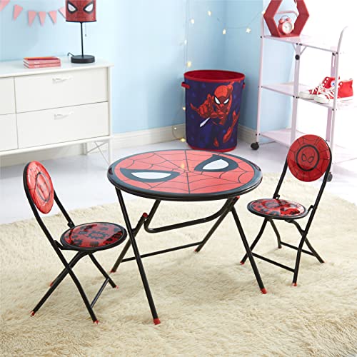 Marvel Spiderman 3 Piece Foldable Round Table and Chair Set, Ages 3+