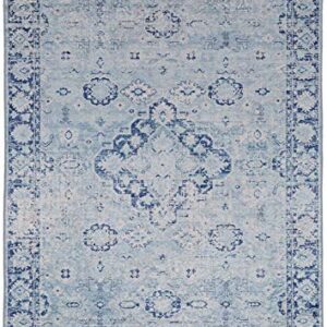 Honora Arcadia Blue/Ivory 5' x 7' Flat No Pile Area Rug by Linon