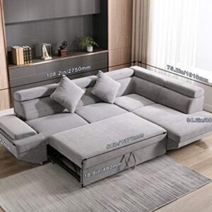 Sofa Bed Sectional Sofa Futon Sofa Bed Sleeper Sofa for Living Room Furniture Set Modern Sofa Set Corner Sofa Upholstered Contemporary Fabric