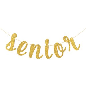 webenison senior banner masters smart congratulations banner congrats grad party bunting decoration supplies/gold glitter