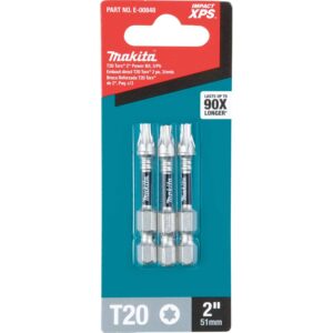 Makita E-00848 Impact XPS™ T20 Torx 2" Power Bit, 3/pk