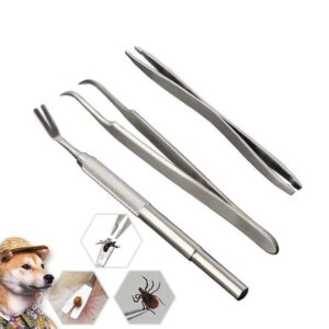 ideanovo 3 pack tick remover tool kit stainless steel tick remover tweezers for pets dogs and cats