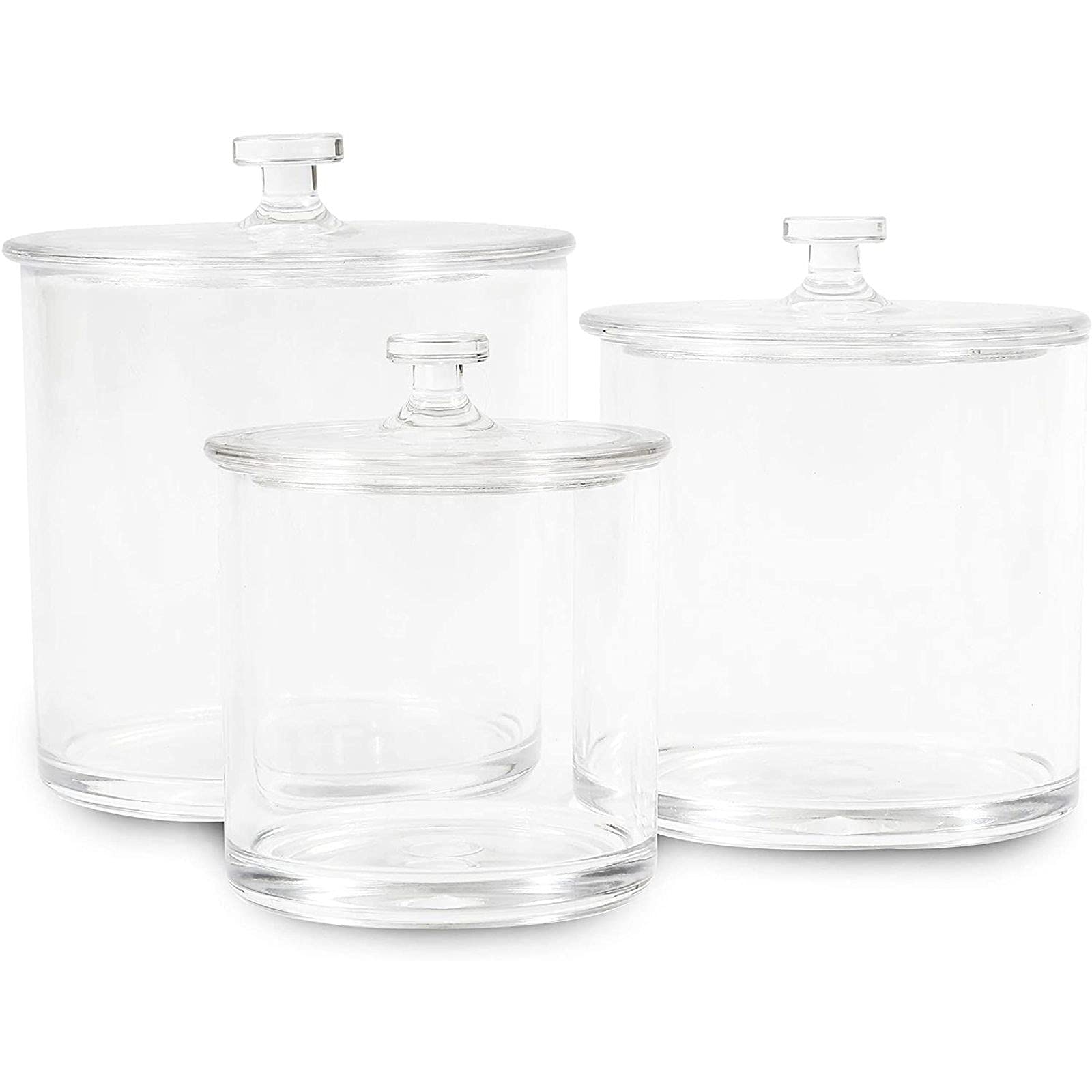 Juvale Acrylic Jars Set, Plastic Apothecary Containers with Lids (3 Pack)