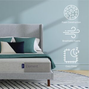 Casper Sleep Element, Medium Firm Twin XL Mattress - Memory Foam + Support - 100-Night Trial - CertiPUR-US Mattress, Grey