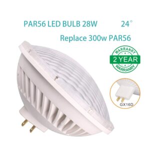 BAOMING Par 56 LED Bulb Dimmable 4000K (Neutral White) 300W Par56 Halogen Equivalent 24 Beam Angle 28W AC120V GX16D Base