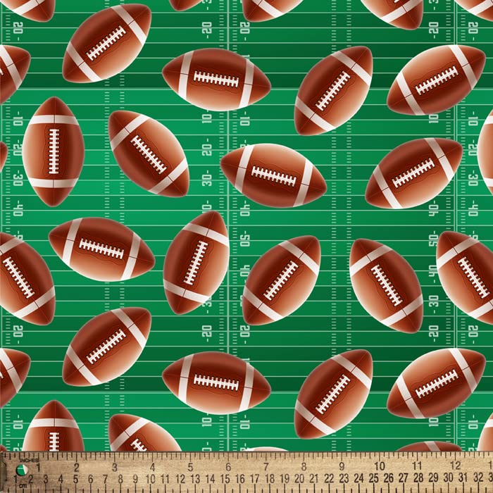 Super Football Cotton Fabric, 1-Yard PRECUTS