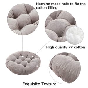 Tiita Patio Chair Cushions Round Seat Pillows Set of 2 Floor Pads 22" x 22" Throw Cushion for Indoor/Outdoor Furniture Sitting Living Room Garden, Grey