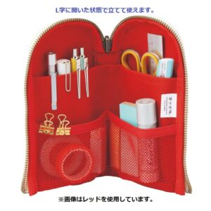 Lihit Lab A7903-3 HINEMO Stand Pen Pouch, L, Red