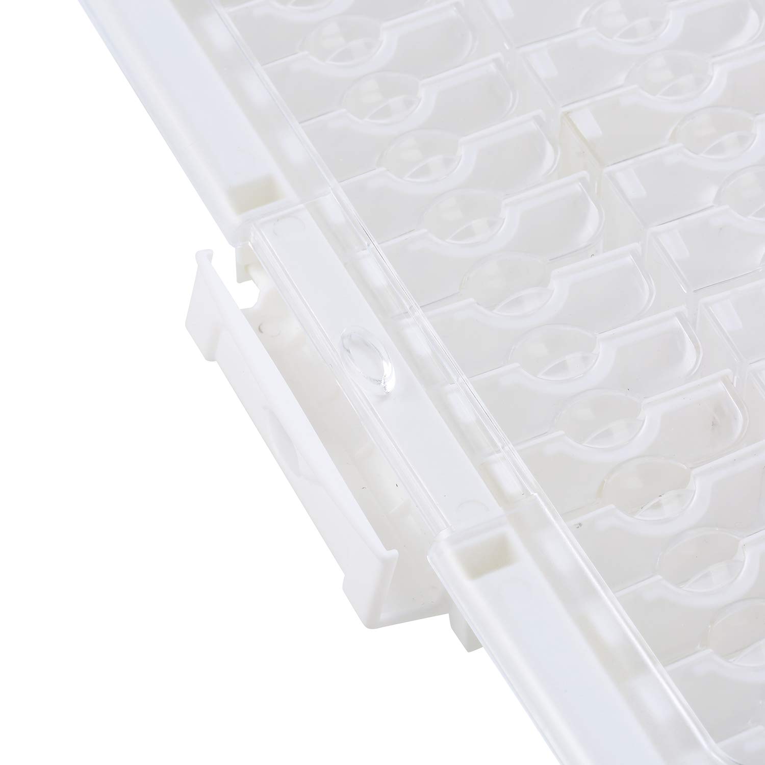 Diamond Bead Storage System, 78 Pcs Removable Clear Plastic Painting Drill Organizer with Snap Shut Lid for Nail Art Rhinestone Jewelry DIY Diamond Cross Stitch Tools and Other Small Items (White)