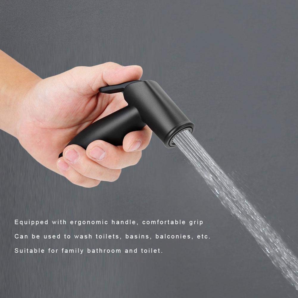 Fdit Handheld Bidet Toilet Sprayer Premium Bidet Sprayer for Toilet Household Bathroom Toilet ABS Bidet Sprayer Head Nozzle Matte Black