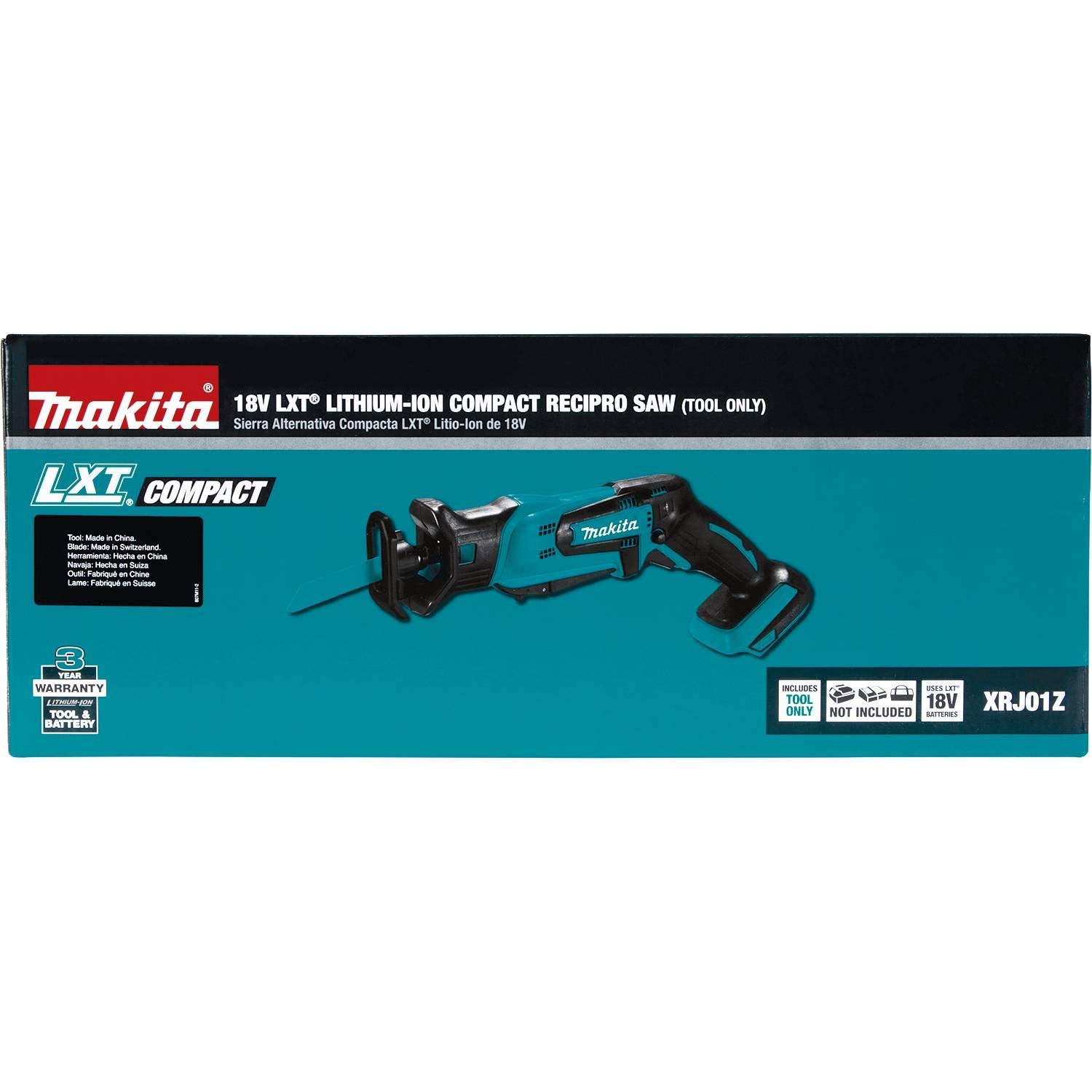 Makita XRJ01Z-R 18V Cordless LXT Lithium-Ion Compact Recipro Saw (Tool Only) (Renewed)