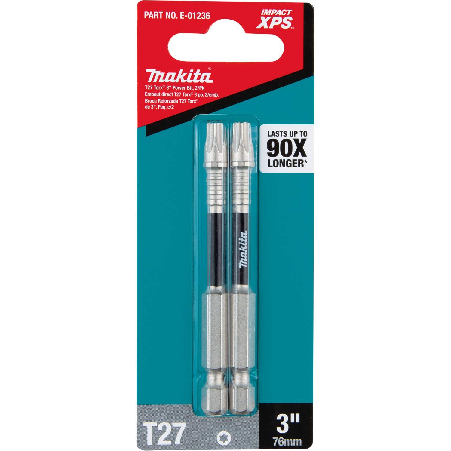 Makita E-01236 Impact XPS™ T27 Torx 3" Power Bit, 2/pk