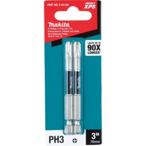 Makita E-01155 Impact XPS™ #3 Phillips 3" Power Bit, 2/pk