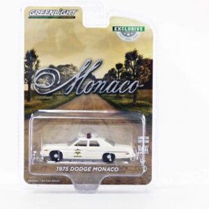 Greenlight 1975 Dodge Monaco Cream Hazzard County Sheriff Hobby Exclusive 1/64 Diecast Model Car