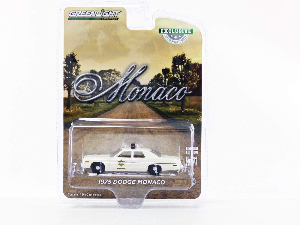 Greenlight 1975 Dodge Monaco Cream Hazzard County Sheriff Hobby Exclusive 1/64 Diecast Model Car