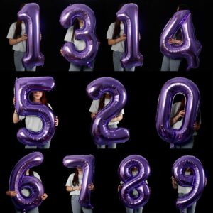 40 Inch Jumbo Purple Number 2 Balloon Giant Balloons Prom Balloons Helium Foil Mylar Huge Number Balloons for Birthday Party Decorations/Wedding/Anniversary