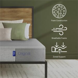 Casper Sleep Original, Twin XL Memory Foam Mattress - Medium Firm Bed in a Box with Zoned SupportTM - 100-Night Trial - CertiPUR-US Mattress, Light Grey